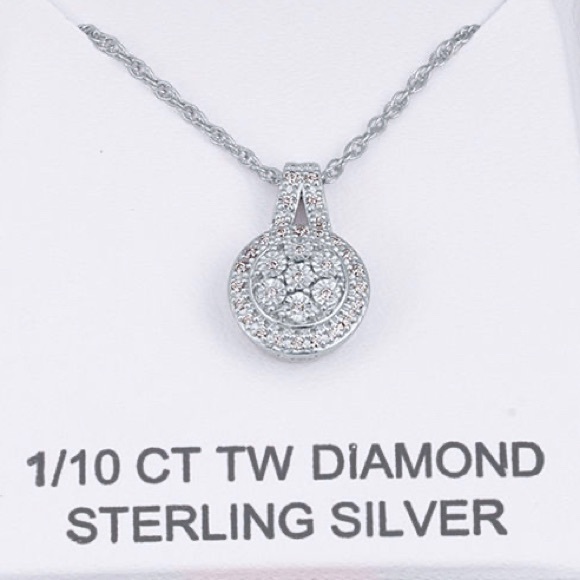Jewelry | 11 Ct Gen Diamond Necklace In Sterling Silver | Poshmark